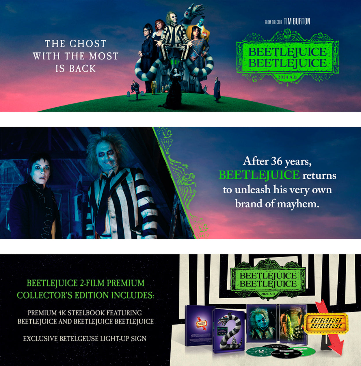 Beetlejuice 2-Film (1988-2024) (4K UHD Blu-ray) Steelbook Premium ...