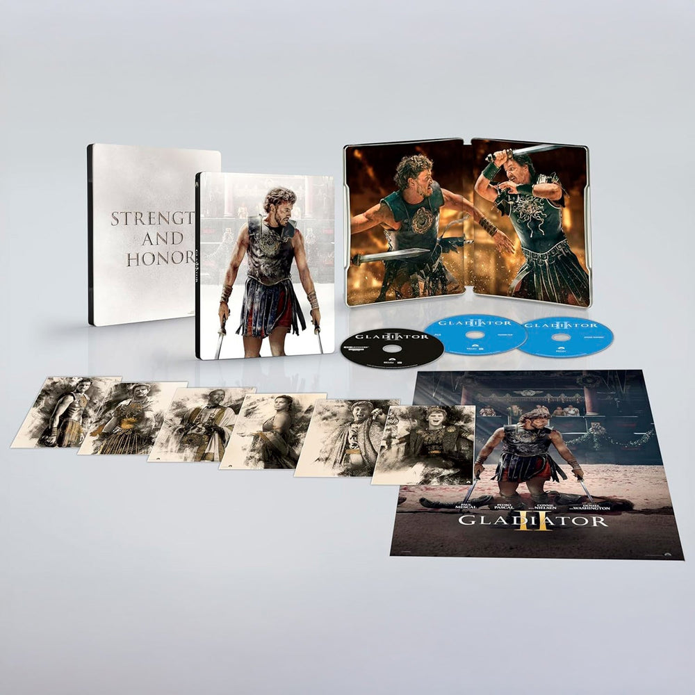 Gladiator II (2024) (4K UHD + 2 Blu-ray) Steelbook + 6 Artcards + Poster – Bluraymania