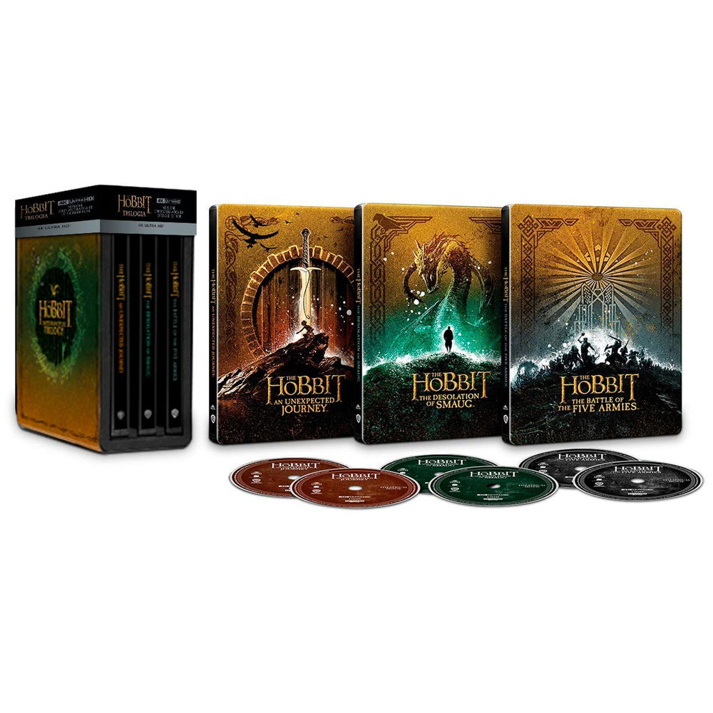 The Hobbit: Trilogy [Extended & Theatrical Editions] (4K UHD Blu-ray) Steelbook Collection ...