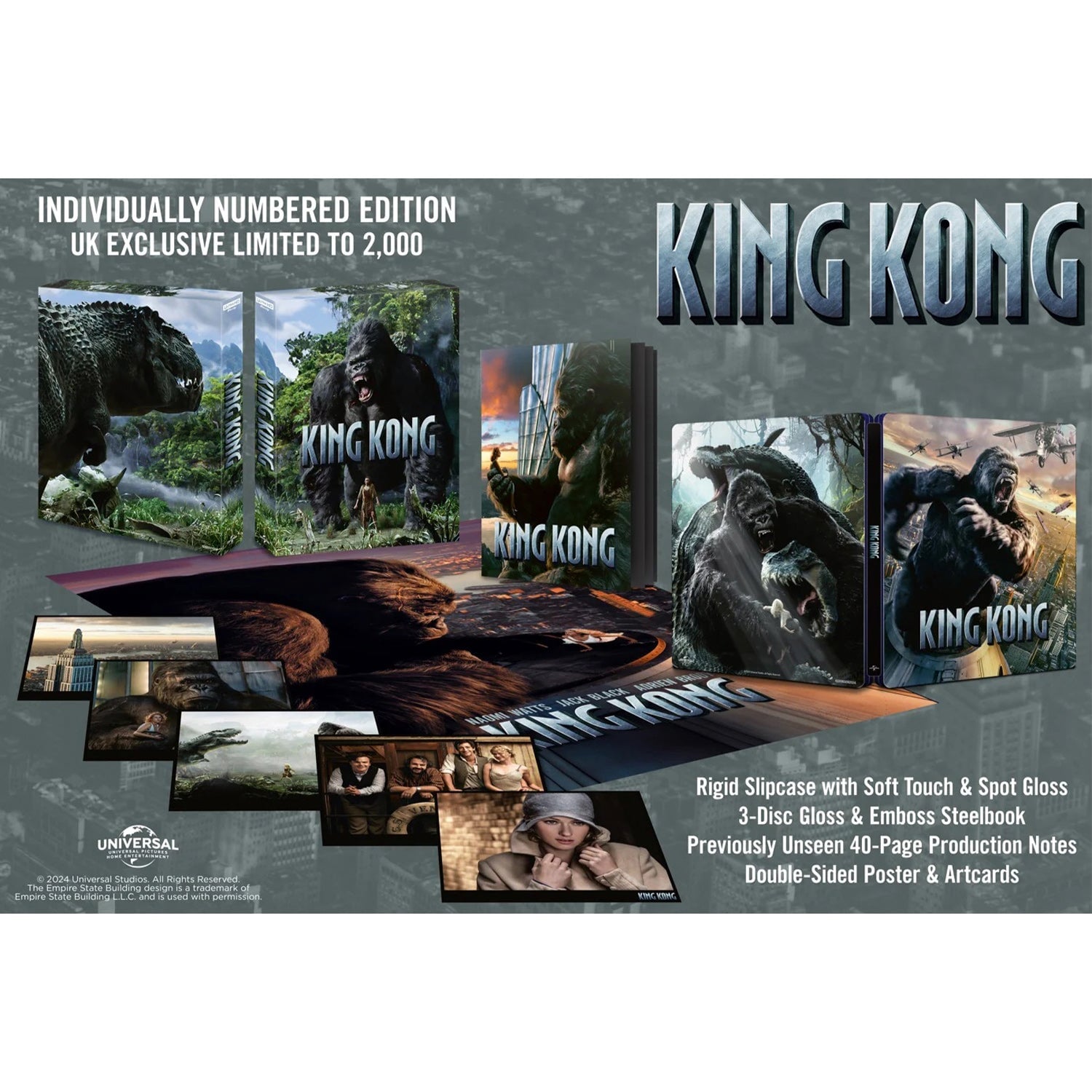 King Kong (2005) (4K UHD + 2 Blu-ray) Steelbook Limited Collector's Edition
