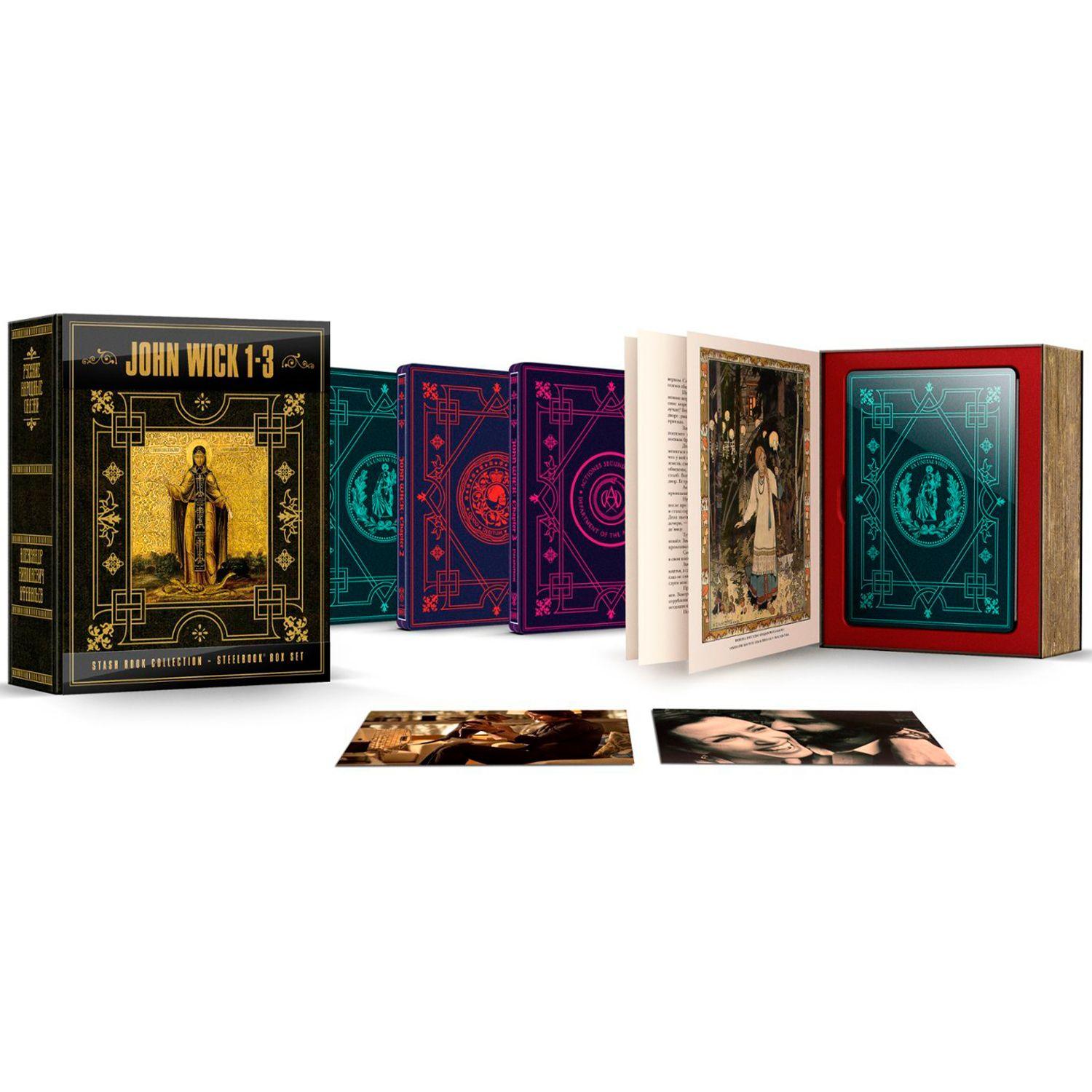 John Wick 1-3 (4K UHD + Blu-ray) Stash Book Collection [SteelBook ...
