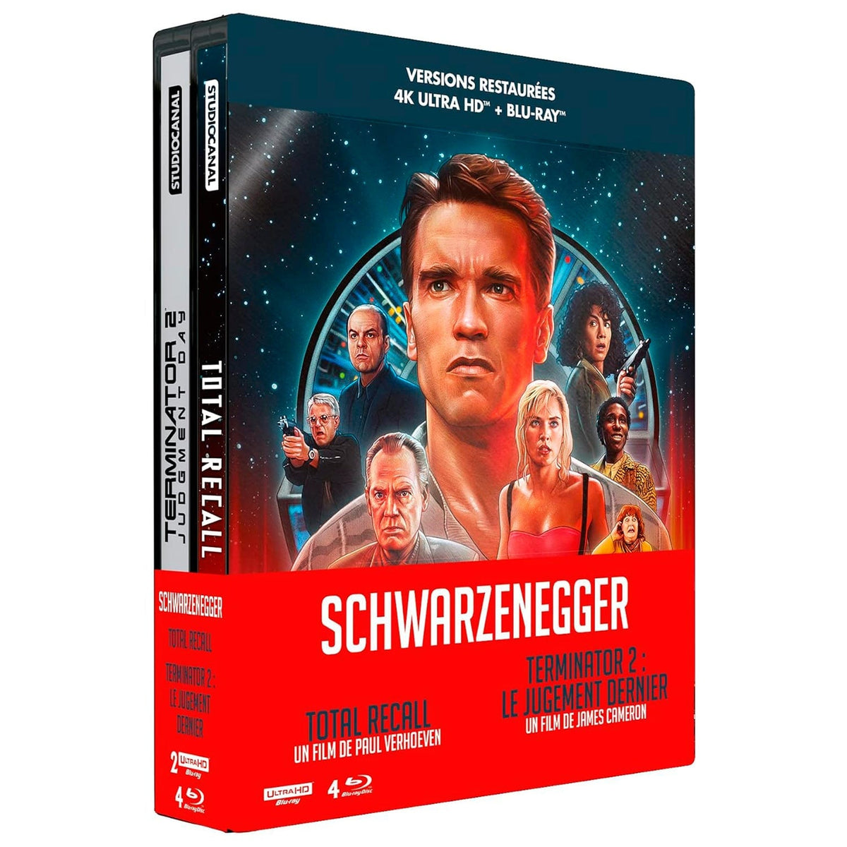 Total Recall (1990) / Terminator 2: Judgment Day (1991) (4K UHD + Blu-ray) 2 Steelbook Set ...